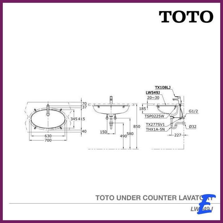 Jual | TTI | TOTO UNDER COUNTER LAVATORY / WASTAFEL LW549J | Shopee Indonesia