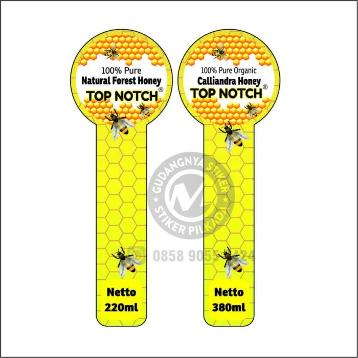 Jual stiker vinyl LABEL MADU BISA CUSTOM NAMA 2,5X7,2CM | Shopee Indonesia