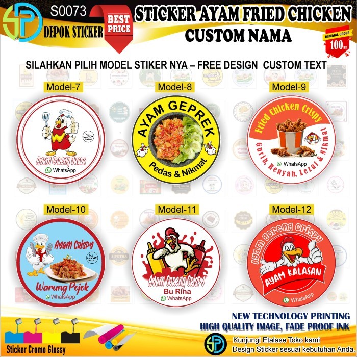 Jual Stiker label Fried Chicken Ayam Geprek | Shopee Indonesia