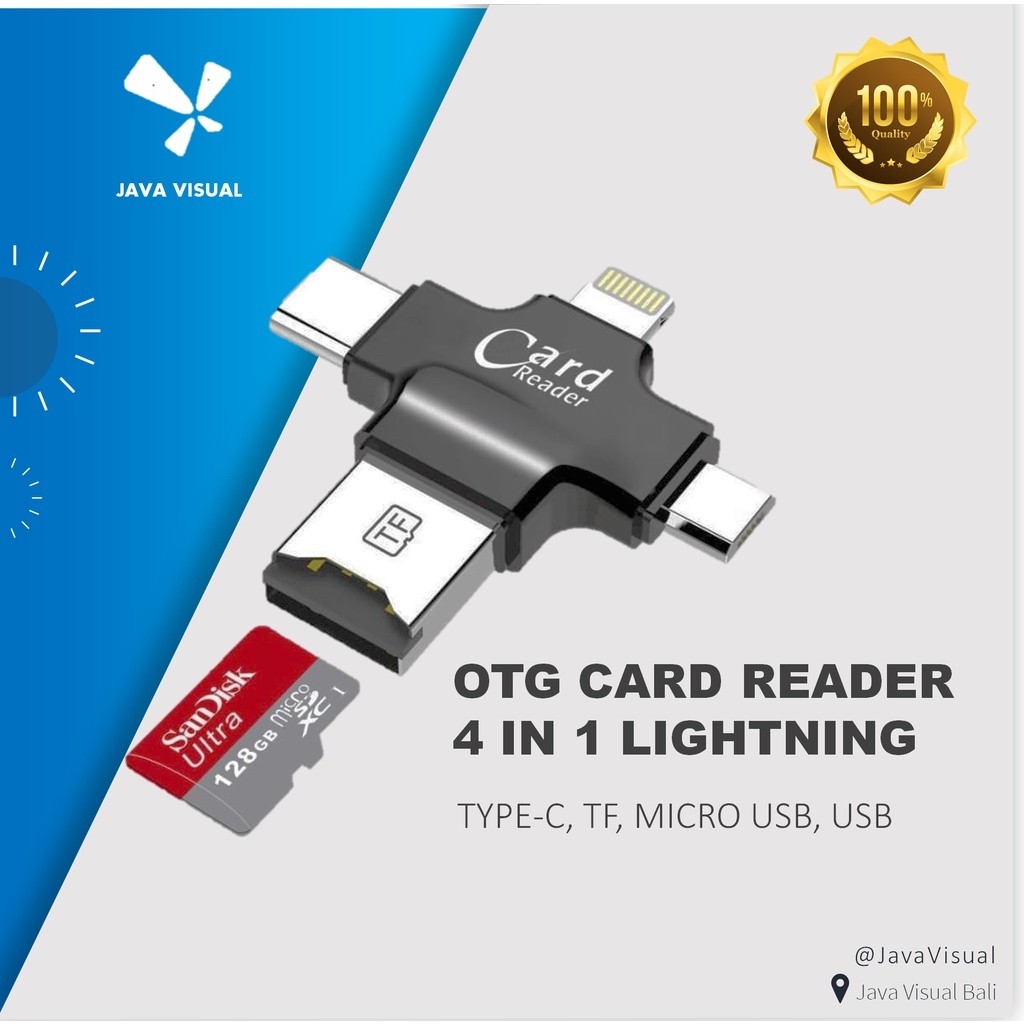 Jual [JaVis] OTG CARD READER 4IN1 MICRO SD (MICRO USB. TYPE C ...