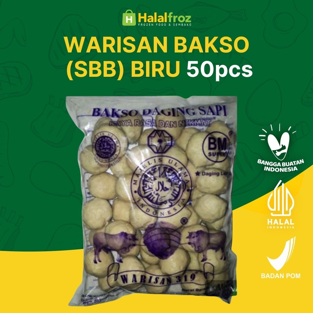 Jual Bakso Daging Sapi Merek Warisan SBB isi 50pcsGosend Ready, Paling ...