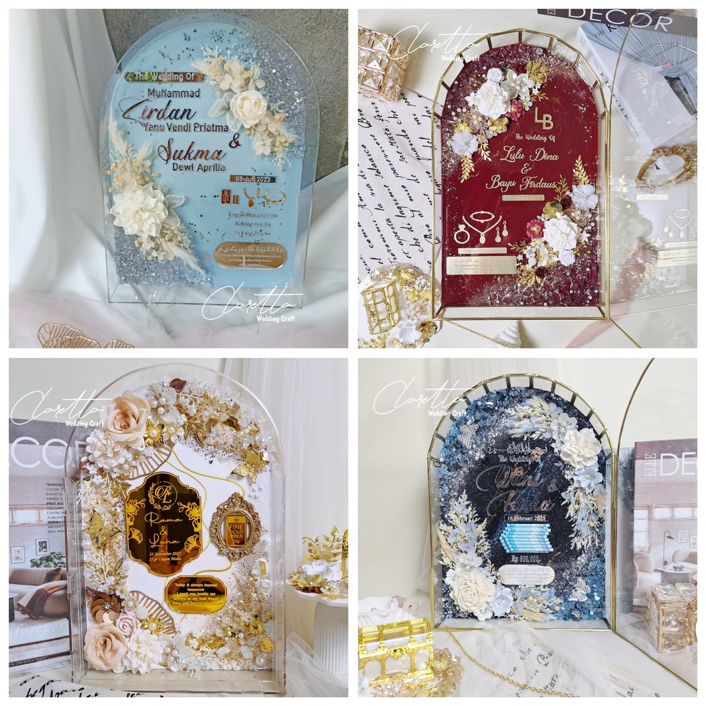 Jual mahar pernikahan viral kekinian mahar full akrilik resin dome ...