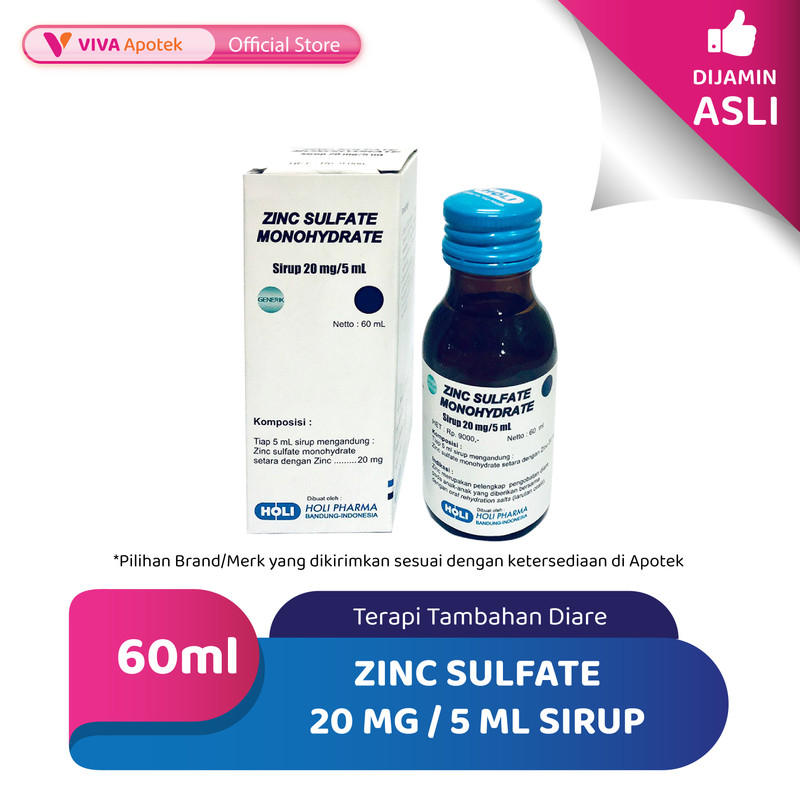 Jual Zinc Sulfate 20 mg / 5 ml Sirup untuk Terapi Tambahan Diare (60 ml) | Shopee Indonesia