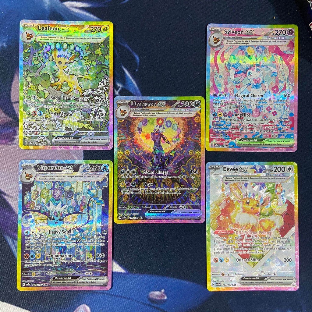 Jual pokemon (ID) paket eevee sylveon umbreon leafeon vaporeon ex SV8a ...