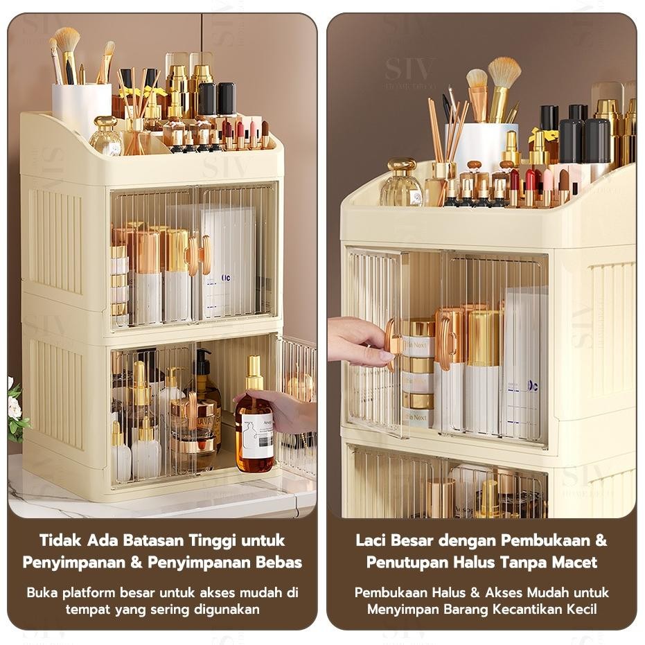 Jual Lemari Makeup Rak Kosmetik Aesthetic Kotak Penyimpanan Make Up ...