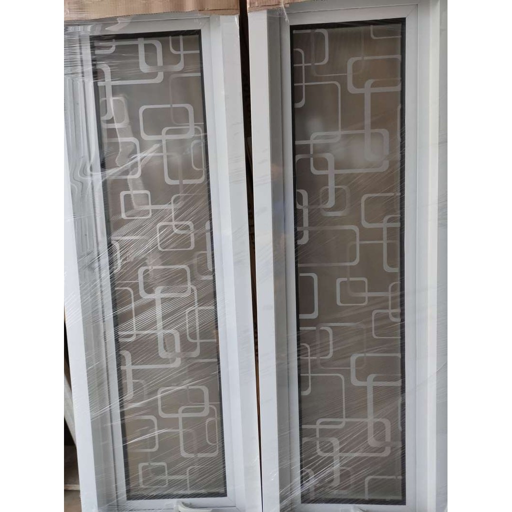 Jual Jendela Aluminium Kusen Jungkit Warna Putih Motif Kaca Es Crystal ...