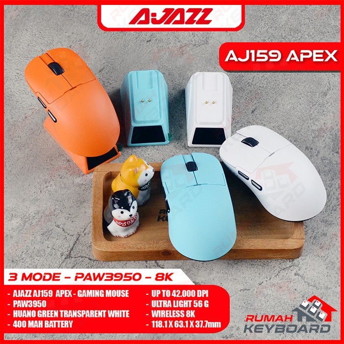 Jual Ajazz - Aj159 Apex - Mouse - 8K - 3 Mode - Paw3950 - 42000 Dpi | Shopee Indonesia