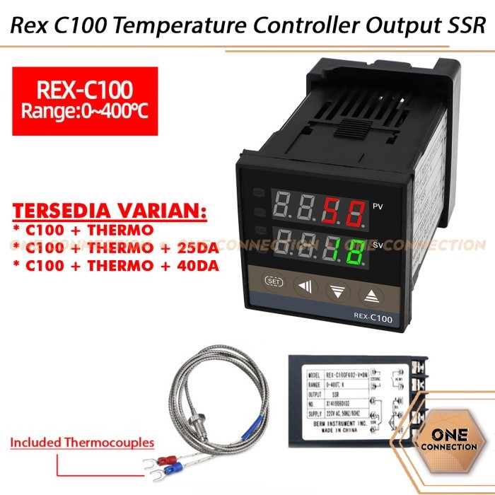 Jual PID Rex C100 Temperature Thermostat Thermocouple Controller Output SSR | Shopee Indonesia