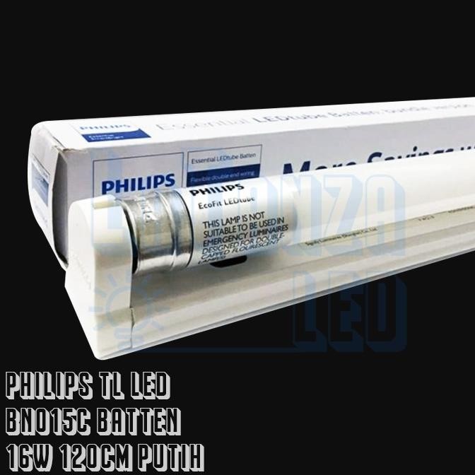 Jual LAMPU PHILIPS TL LED BN015C 16W 1200MM PUTIH KOMPLIT + KAP BATTEN ...