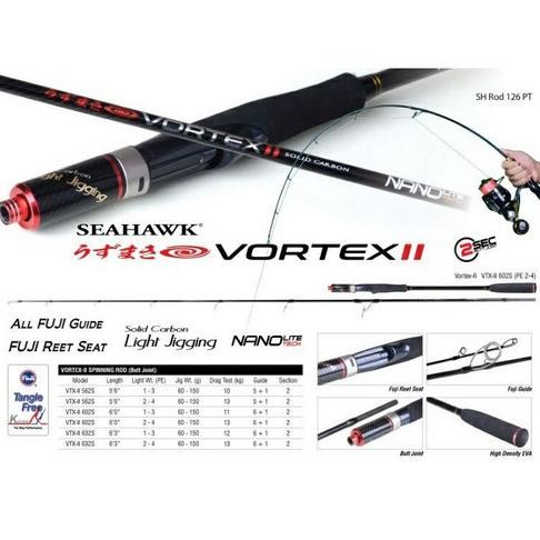 Jual Joran Seahawk Vortex II 562-602-632 Solid carbon Light Jigging ...