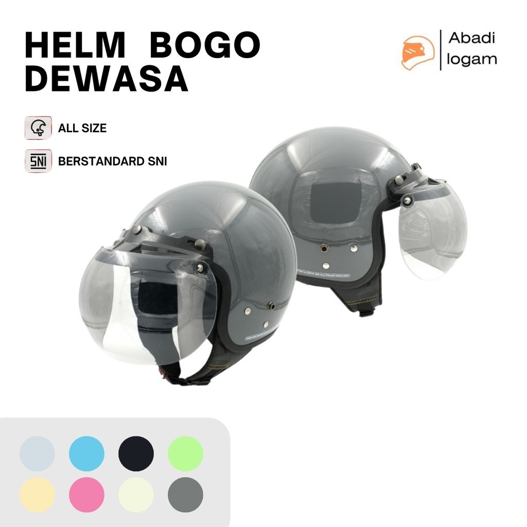 Jual Helm Bogo Dewasa Classic Polos SNI HDS | Helm Half Face Klasik ...