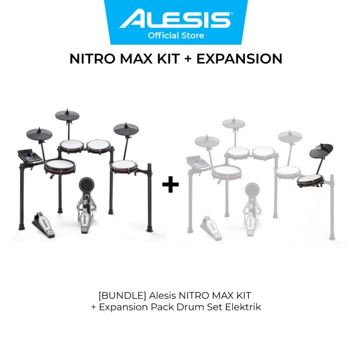 Jual [BUNDLE] Alesis NITRO MAX KIT + Expansion Pack Drum Set Elektrik ...