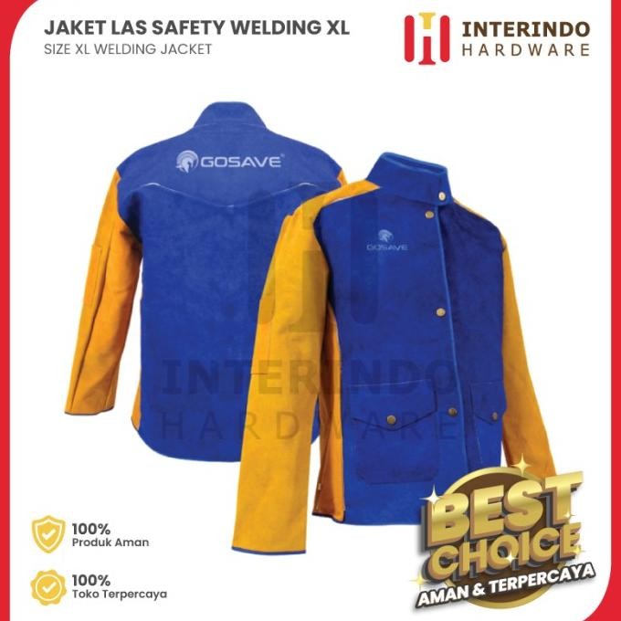 Jual JAKET LAS FULL KULIT BIRU LEATHER WELDING JACKET XL EXTRA LARGE ...