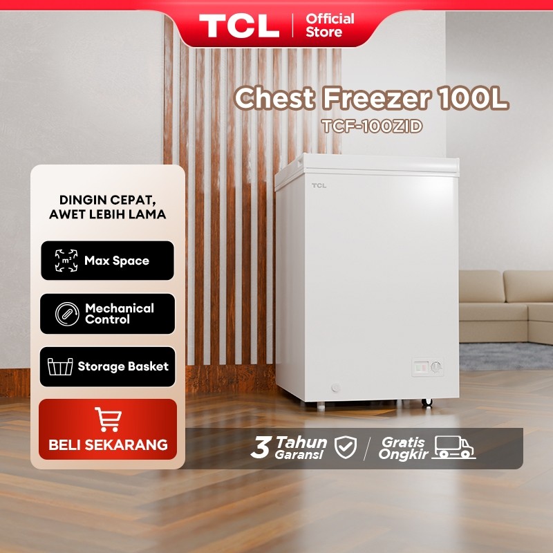 Jual TCL Chest Freezer Kapasitas 100 Liter Super Freezing - Storage ...