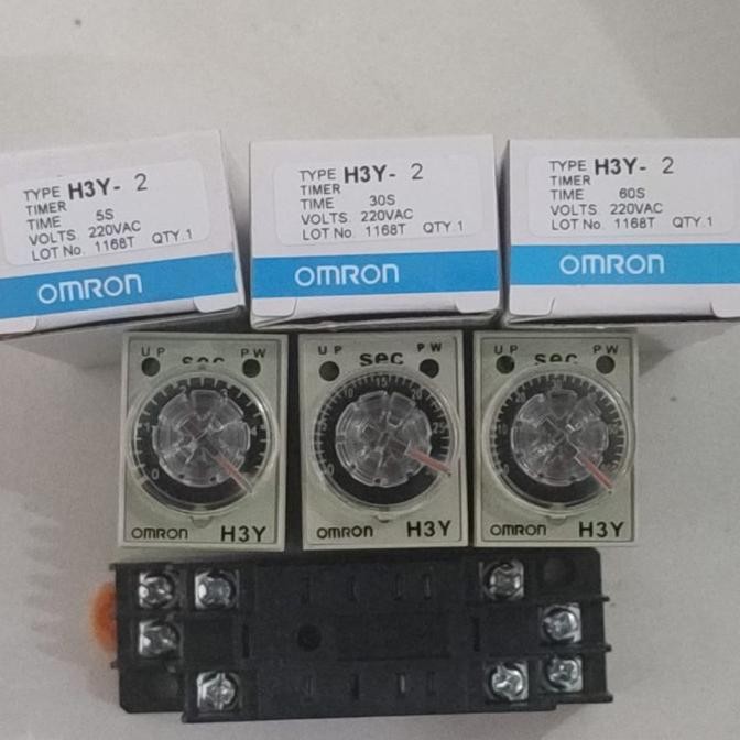 Jual SIAP KIRIM MINI TIMER OMRON H3Y-2 / H3Y2 DELAY TIMER RELAY 5S 30S 60S + SOCKET | Shopee ...