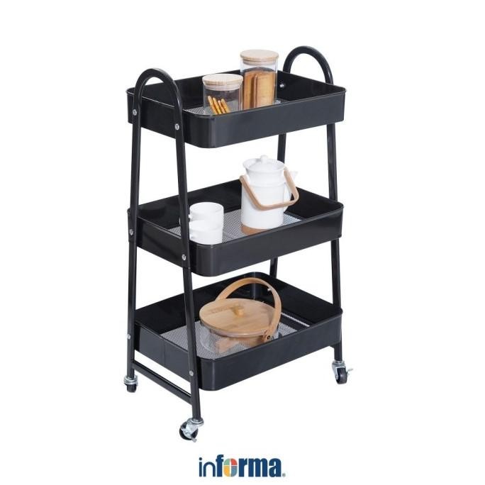 Jual Informa Rak Troli Dapur 3 Tingkat Walter Ii - Gloss Hitam | Shopee ...