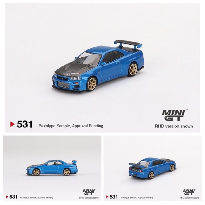 Jual MiniGT 531 Nissan Skyline GTR R34 Top Secret Bayside Blue MGT ...