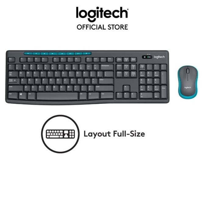 Jual Logitech Mk275 Full Size Wireless Combo Keyboard Mouse Black Shopee Indonesia