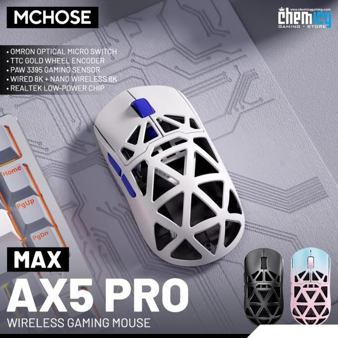 Jual MCHOSE AX5 Pro Max Magnesium Alloy Ultra-lighweight Wireless Gaming Mouse | Shopee Indonesia