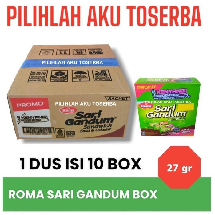 Jual Ele Roma Sari Gandum Box Sandwich Susu & Cokelat - ( 1 Dus Isi 10 ...