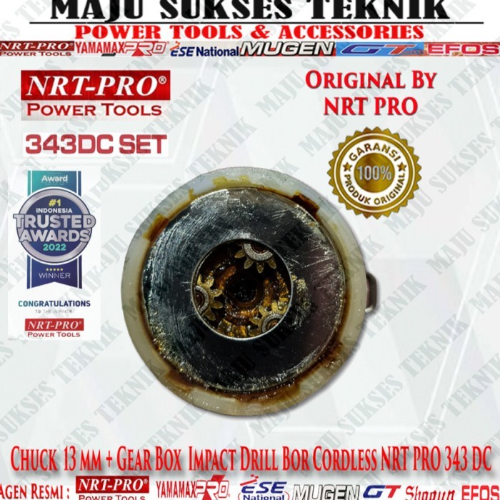 Jual Gear Box Set + Chuck 13mm Cordless impact drill NRT PRO 343 / DC ...