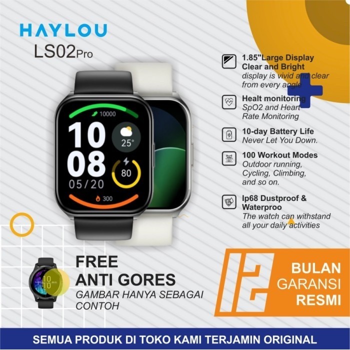 Jual Haylou Watch 2 Pro Smartwatch IP68 SpO2 1.85" Display LS02 Pro ...