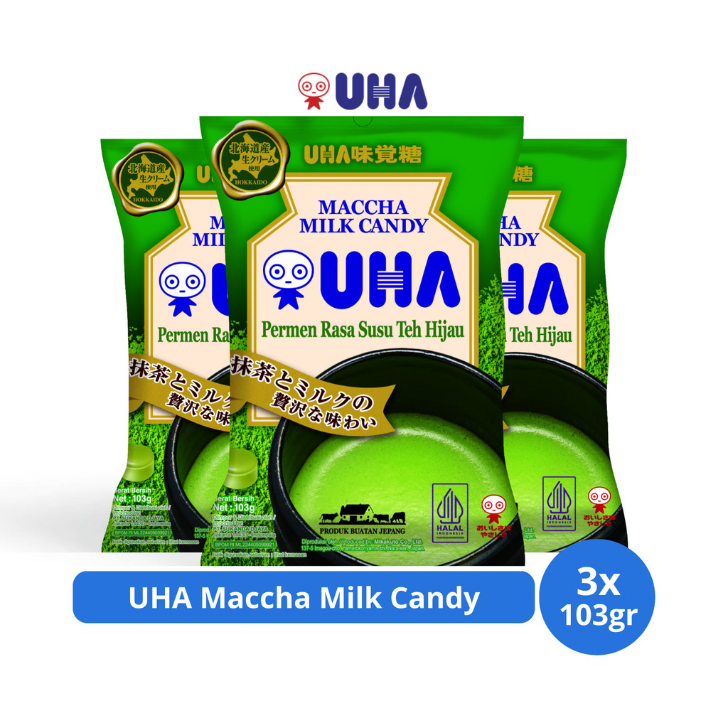 Jual UHA Maccha Milk Candy 103gr x 3 pcs | Shopee Indonesia