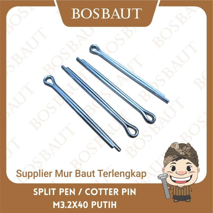 Jual SPLIT PEN / COTTER PIN M3.2x40 PUTIH | Shopee Indonesia