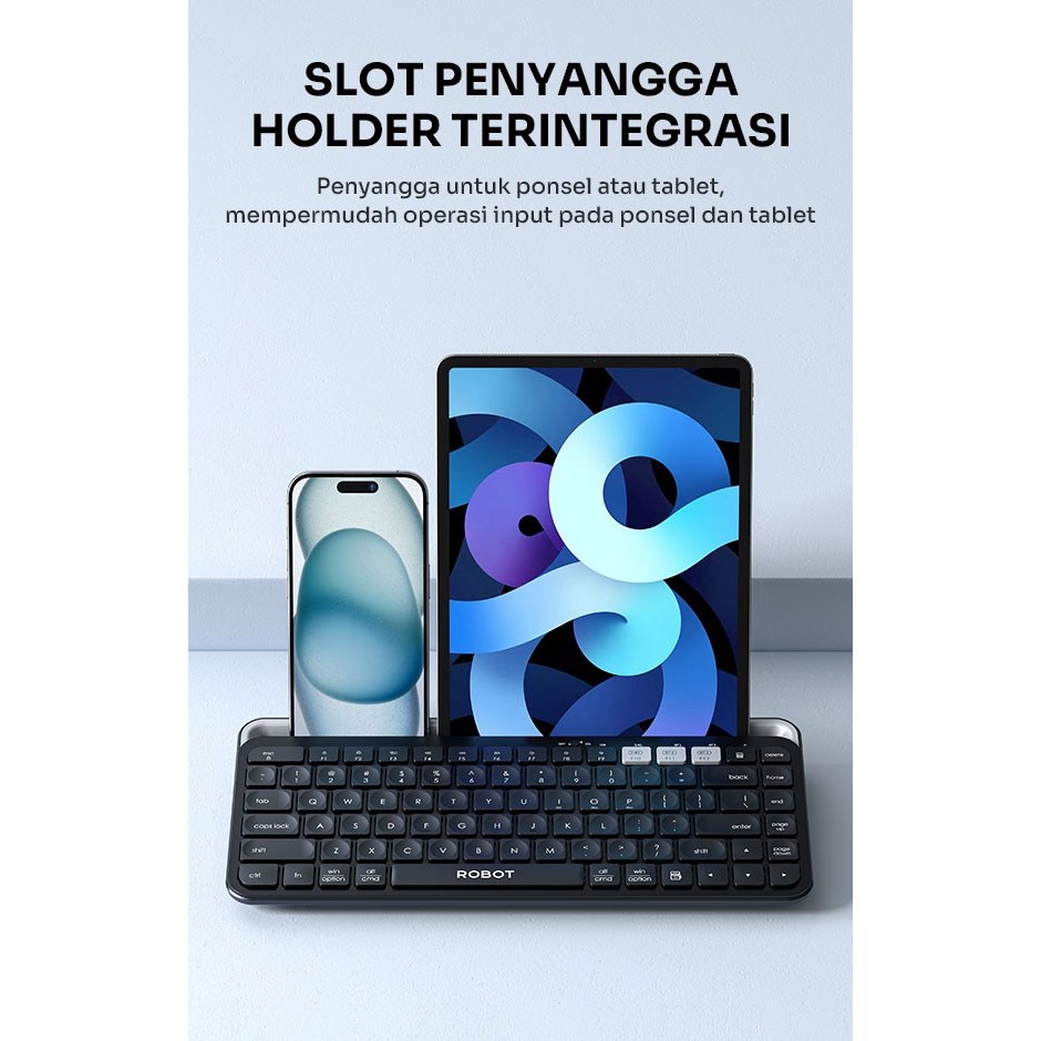 Jual Robot Kb30 Bluetooth + Wireless Usb 2.4G Keyboard Multi Device Up ...