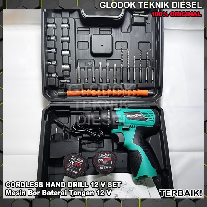 Jual Mesin Bor Baterai Tangan Cordless 12 V 22 NM Cordless Hand Drill ...