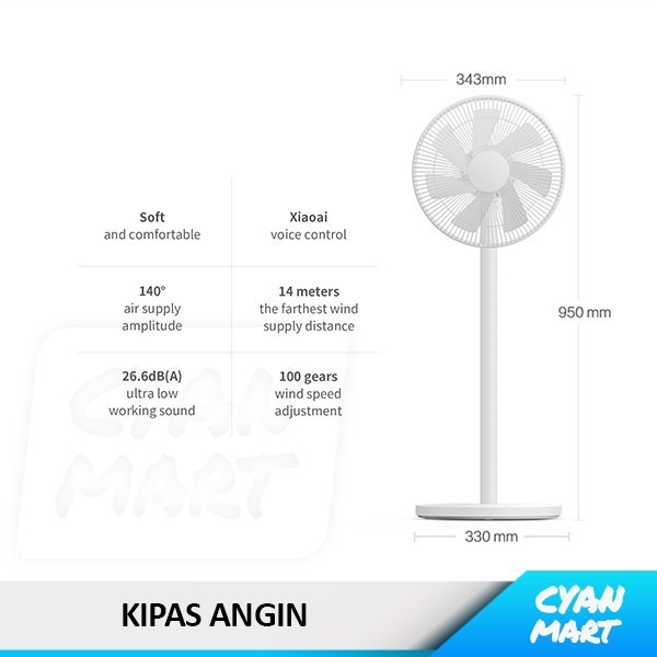 Jual Kipas Angin Berdiri Stand Blower jia Smart Standing Fan | Shopee ...