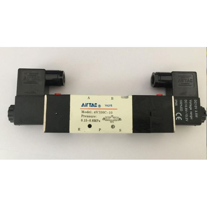 Jual AIR SOLENOID VALVES 4V330C 10 3 POSITION 5 PORT 3 8" PNEUMATIC ...