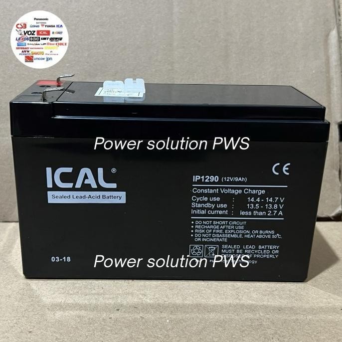 Jual Aki / Baterai UPS ICA ICAL IP1290 12V 9Ah Battery ICAL IP 1290 12 ...