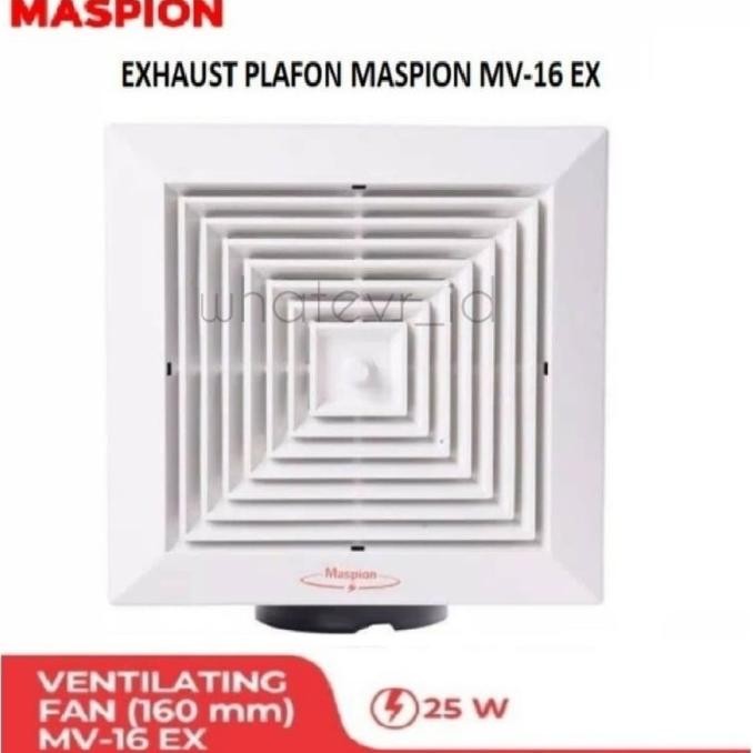 Jual EXHAUST FAN PLAFON MASPION MV-16 EX HEXOS/HEKSOS PLAFON 6" CEROBONG ORIGINAL DAN TERPERCAYA ...