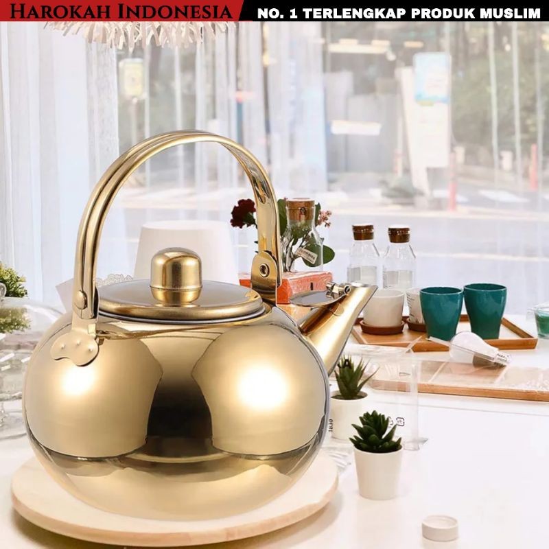 Jual Teko Air Zamzam Kettle Aladdin Emas / Gold Ceret Khas Arab Oleh ...