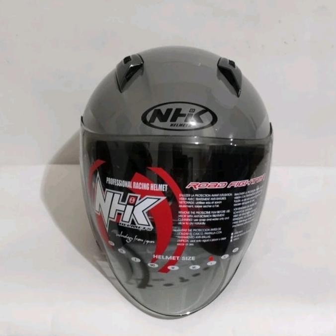 Jual NHK N1 MAX SOLID DIM GREY GLOSSY ORIGINAL HELM MOTOR HALF FACE N-1 ABU BNJ | Shopee Indonesia