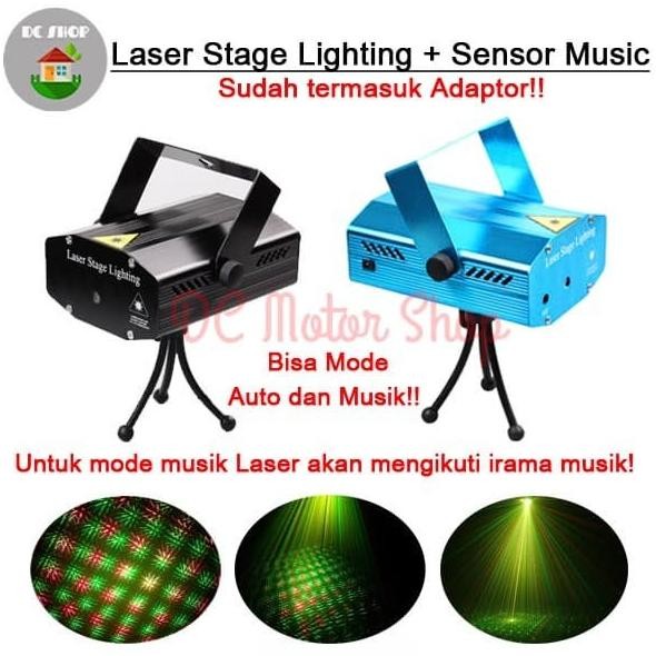Jual MINI LASER STAGE LIGHTING SENSOR MUSIK LAMPU DISCO / PANGGUNG ...
