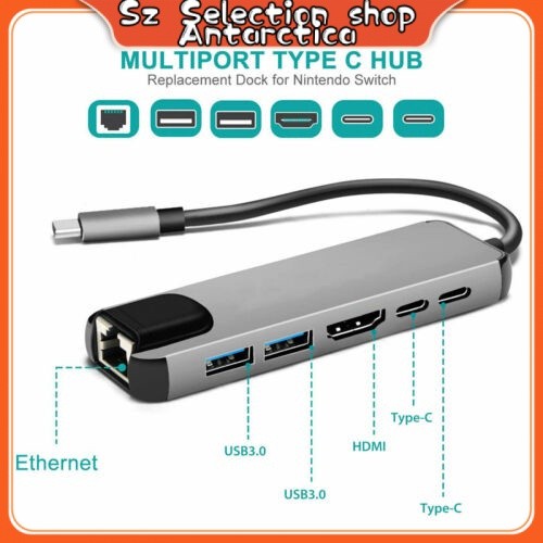 Jual Adaptor Multi-port Hub USB-C 6-In-1 Dock Adaptor Hub USB Tipe C ...