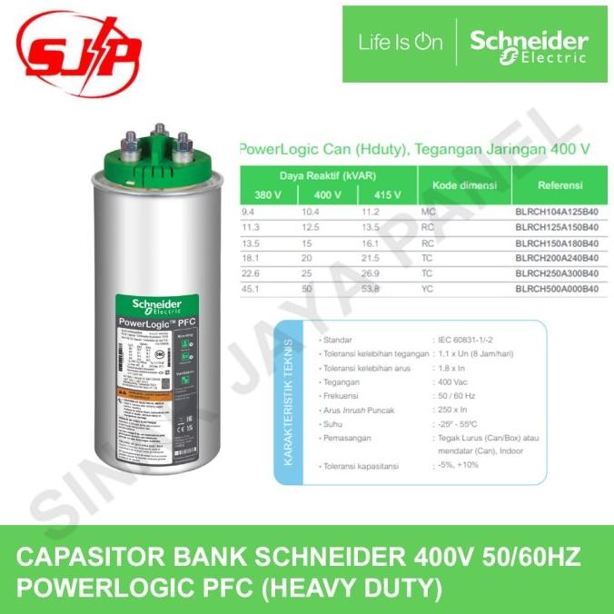Jual Kapasitor Bank Schneider 400V Powerlogic Pfc 10/12.5/15/20/25/50 Kvar | Shopee Indonesia