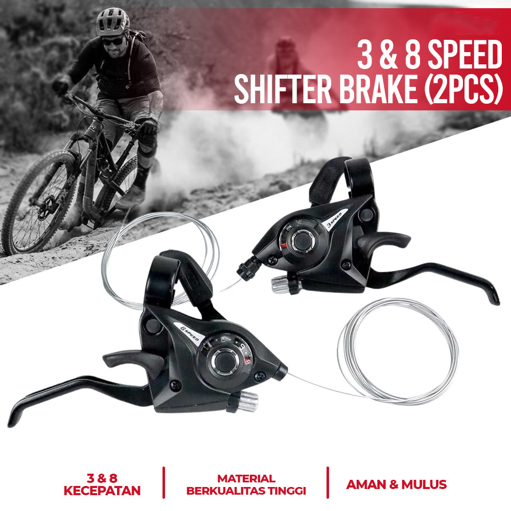 Jual Speed Shifter Handle Brake Sepeda 3 dan 8 Speed 2 PCS Operan ...