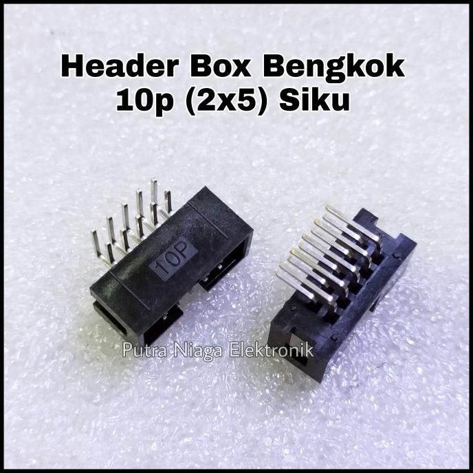 Jual Header Box 10p Siku IDC Male 10pin JTAG (2x5) Soket PCB 10 Pin ...
