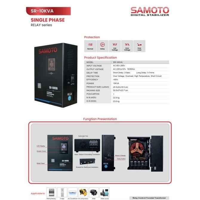 Jual AVR Stabilizer Samoto 10KVA Stabiliser 10000VA Stavol Listrik SMT ...