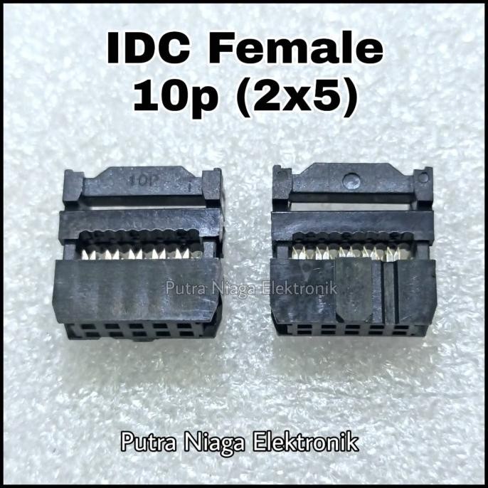 Jual Baru (2) Socket IDC 10p Female Jepit (2x5) Header ISP 10pin Soket 10 pin putr4n Segera Beli ...