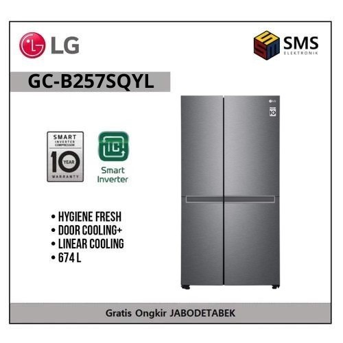 Jual KULKAS LG GC-B 257SQYL SIDE BY SIDE INVERTER SMART COMPRESSOR 643L NEW GC-B257SQYL GCB257 ...