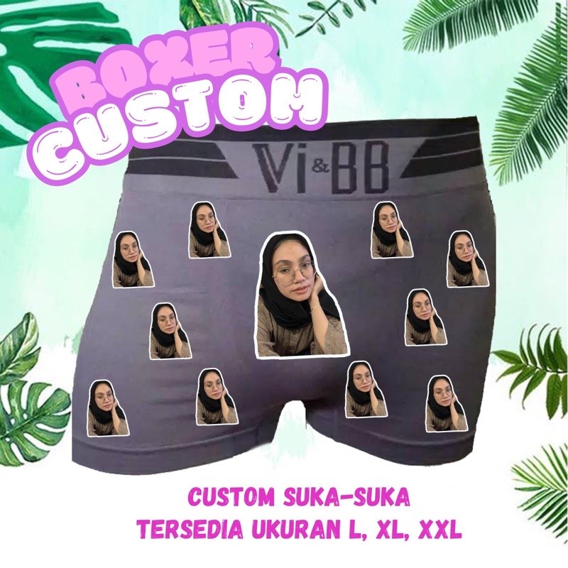Jual (free Box) BOXER CUSTOM SABLON FOTO CELANA DALAM UNIK VIRAL ...