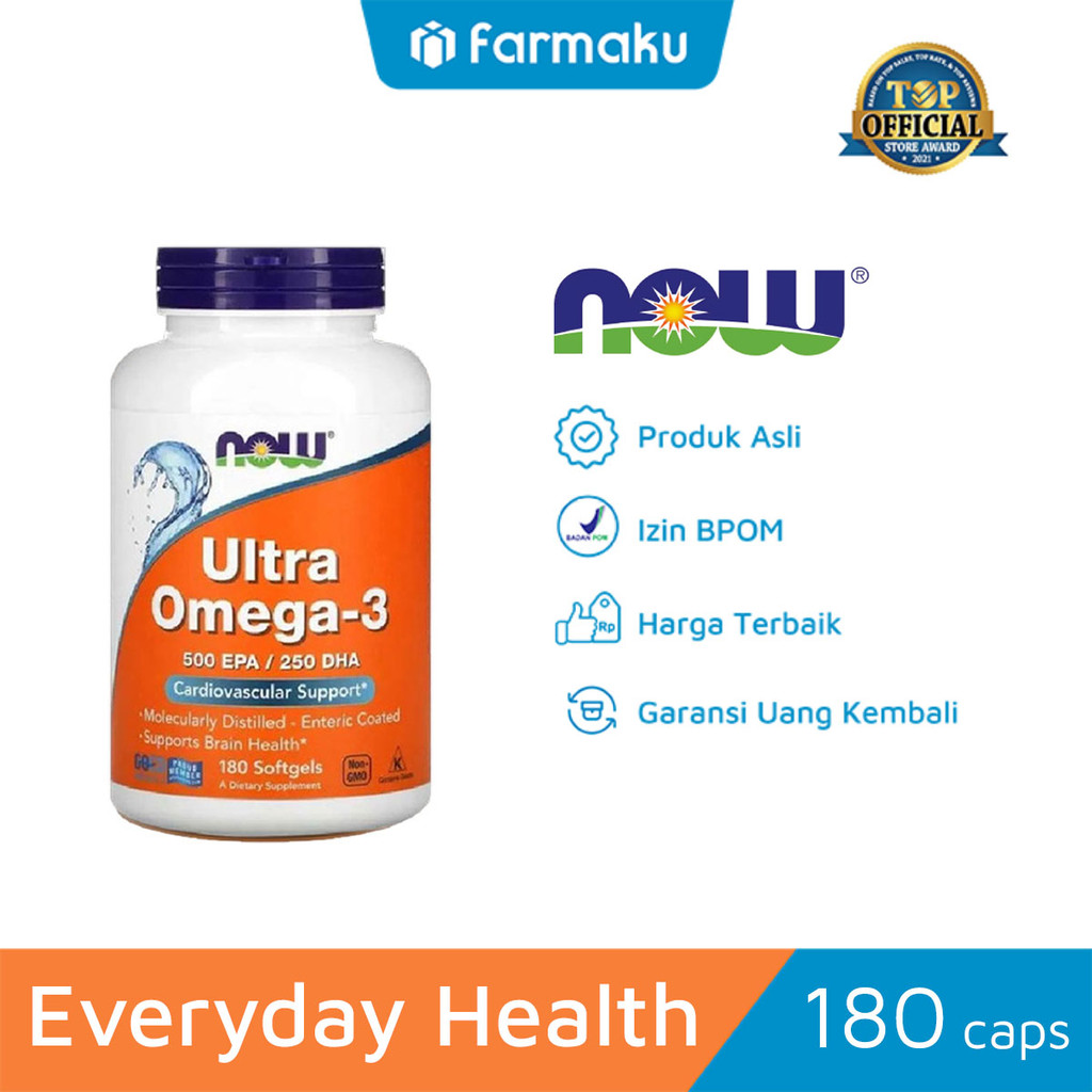 Jual Now Ultra Omega 3 500 EPA/250 DHA Isi 180 Softgels - Suplemen Kesehatan | Shopee Indonesia
