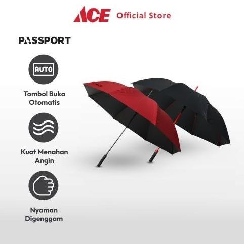 Jual Ace Passport Payung Stick Auto Open Umbrella Stick Payung Otomatis Terbuka Perlindungan ...
