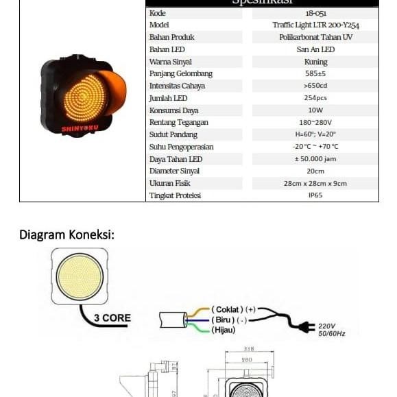 Jual Lampu Jalan Rambu Lalulintas Warning Y201 Shinyoku !! Ready ...