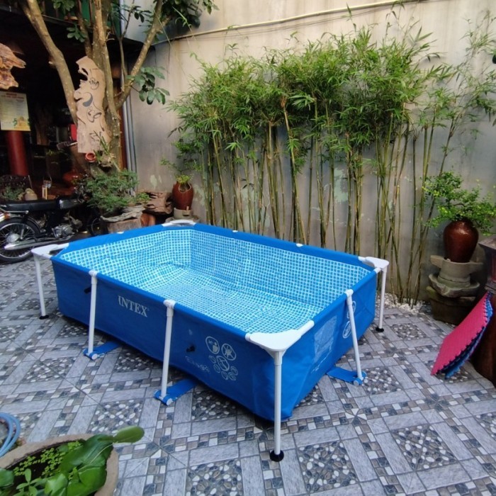 Jual Kolam Renang Keluarga Rectangular Frame Pool 2.6M Intex #28271 ...