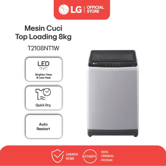 Jual LG Mesin Cuci Top Load 8kg - Pintu anti gores dan soft-closing ...